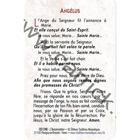 Prière en poche - Angelus - CARRICK France